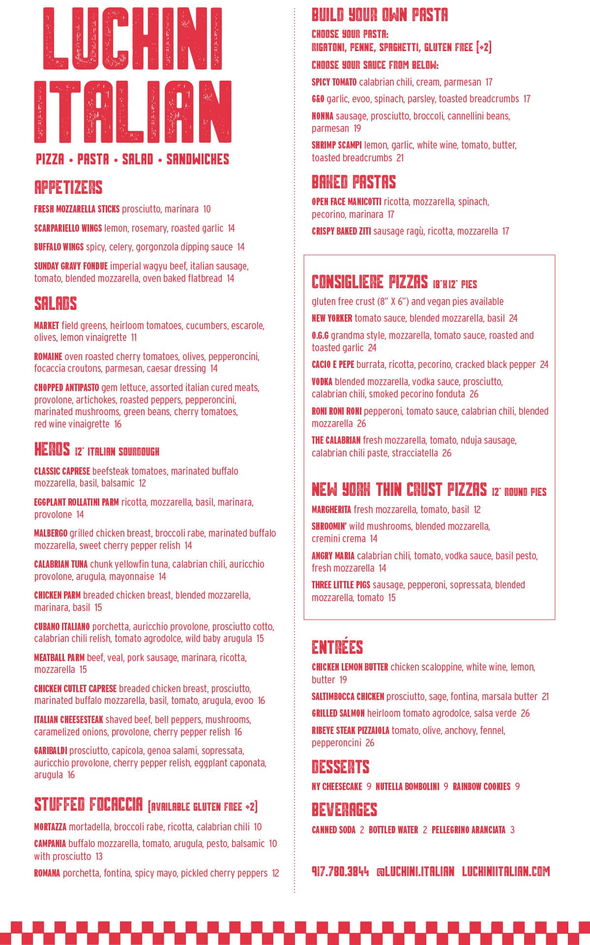 Delivery Menu | Luchini Italian New York