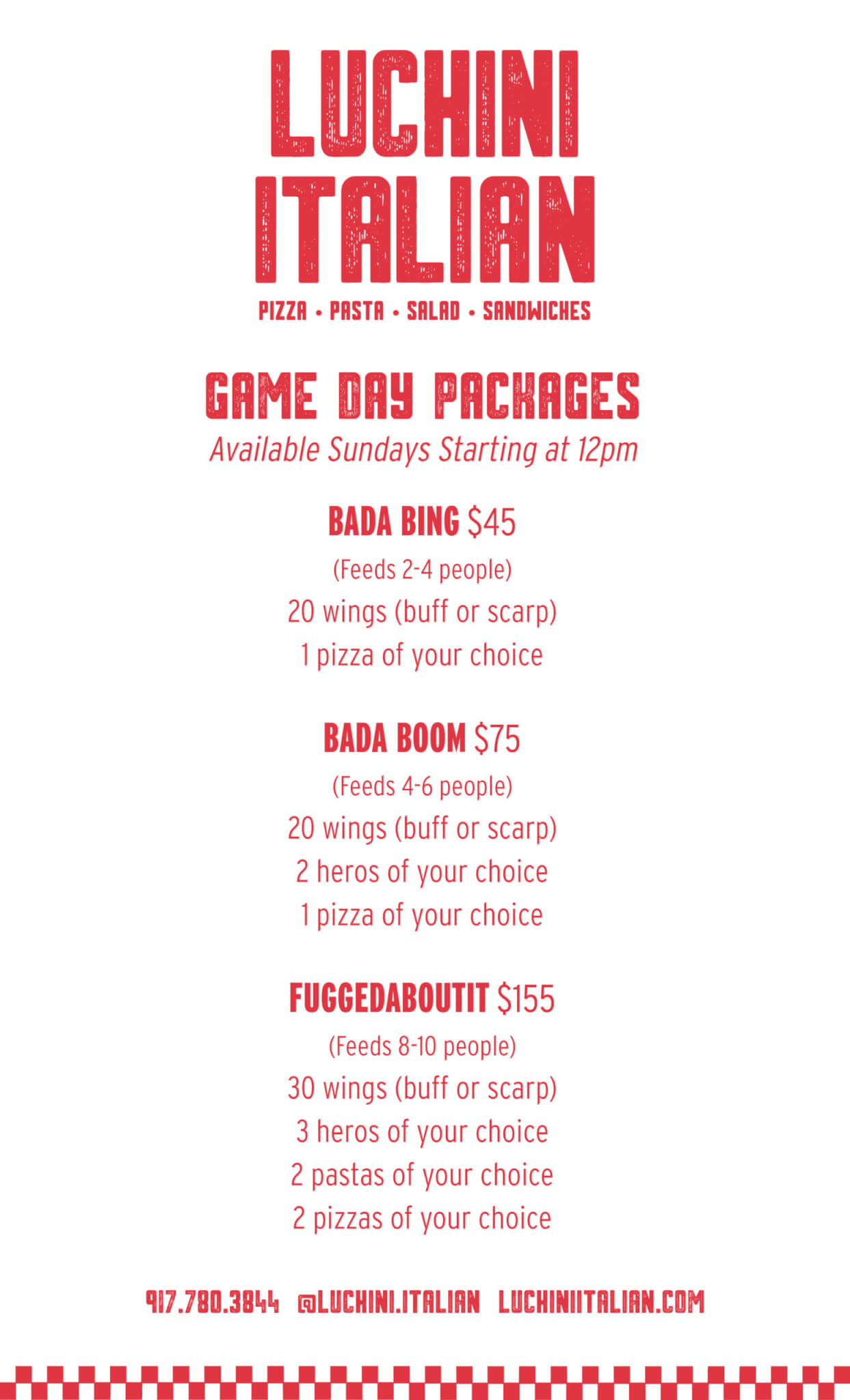 Delivery Menu | Luchini Italian New York