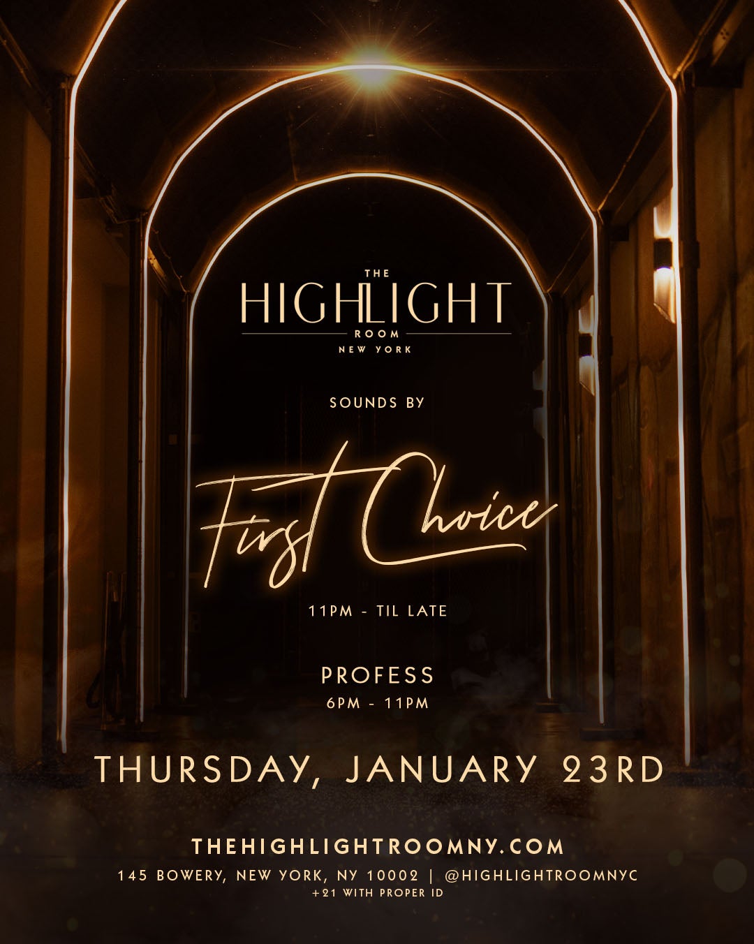 1/23/2025 - First Choice | Profess - The Highlight Room - Tao Group ...