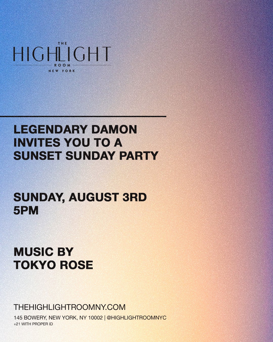 8/3/2025 - Sunset Sunday - The Highlight Room - Tao Group Hospitality